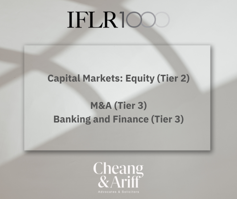 2024 IFLR1000 Rankings for Southeast and Eastern Asia - Cheang & Ariff